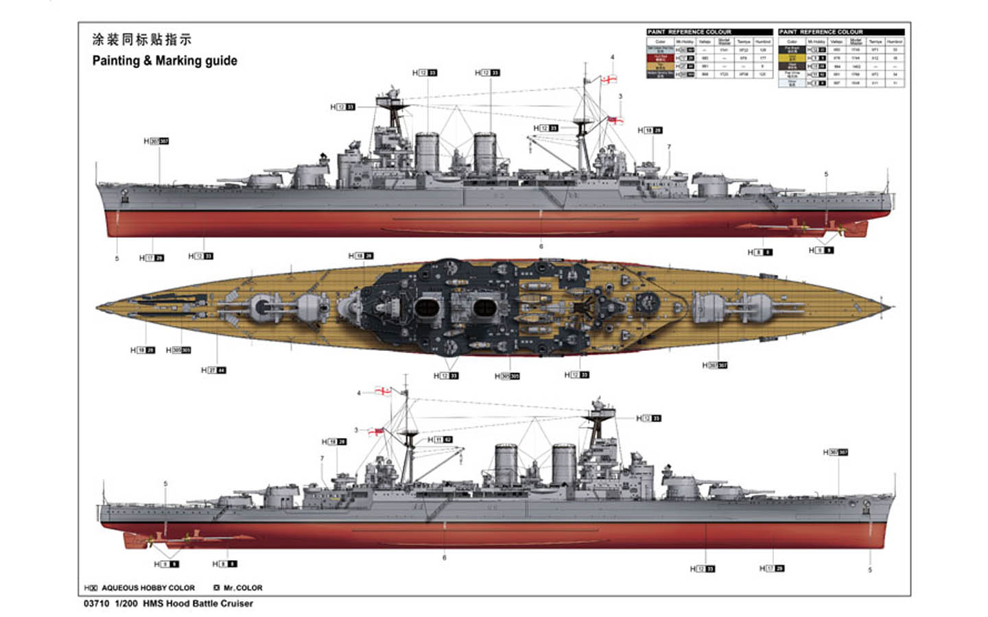 HMS Hood Battle Cruiser - Trumpeter 03710 | kingshobby.com