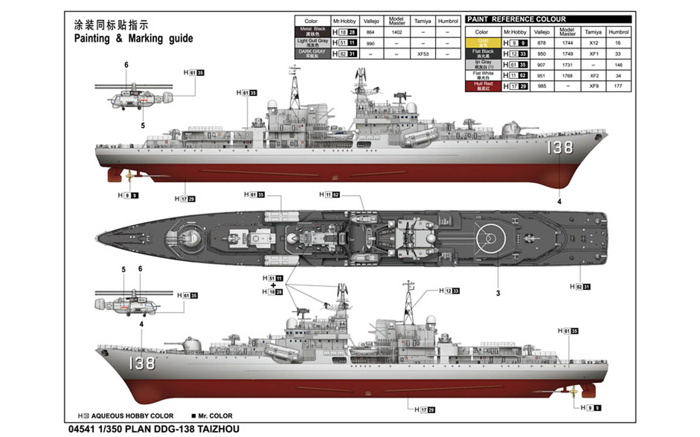 PLAN DDG-138 Taizhou - Trumpeter 04541 | kingshobby.com