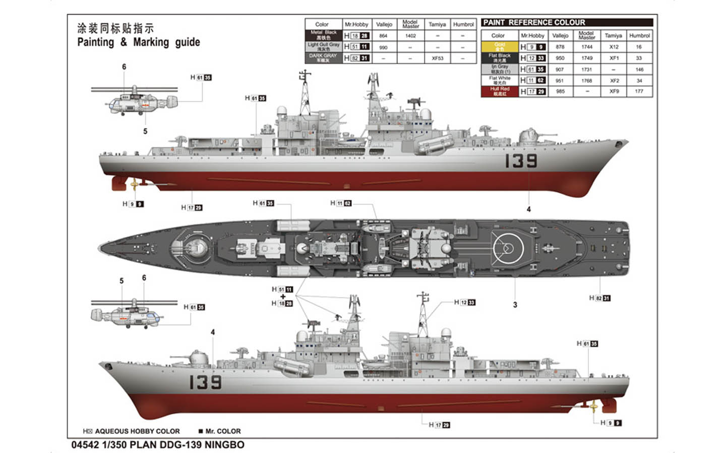 PLAN DDG-139 Ningbo - Trumpeter 04542 | kingshobby.com