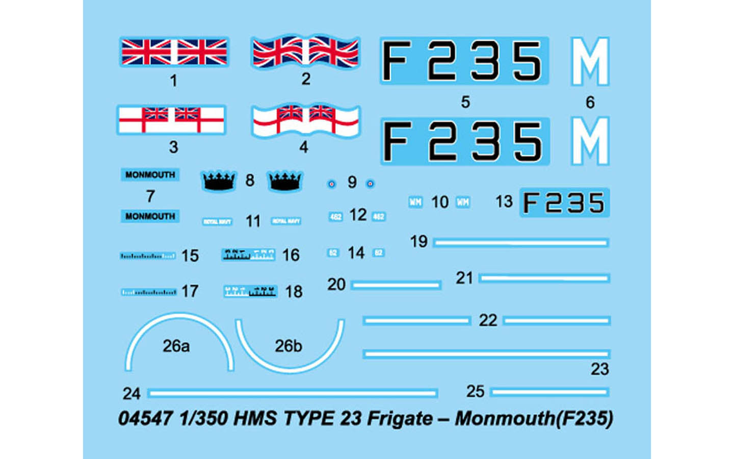HMS Type 23 Frigate Monmouth F235 - Trumpeter 04547 | kingshobby.com
