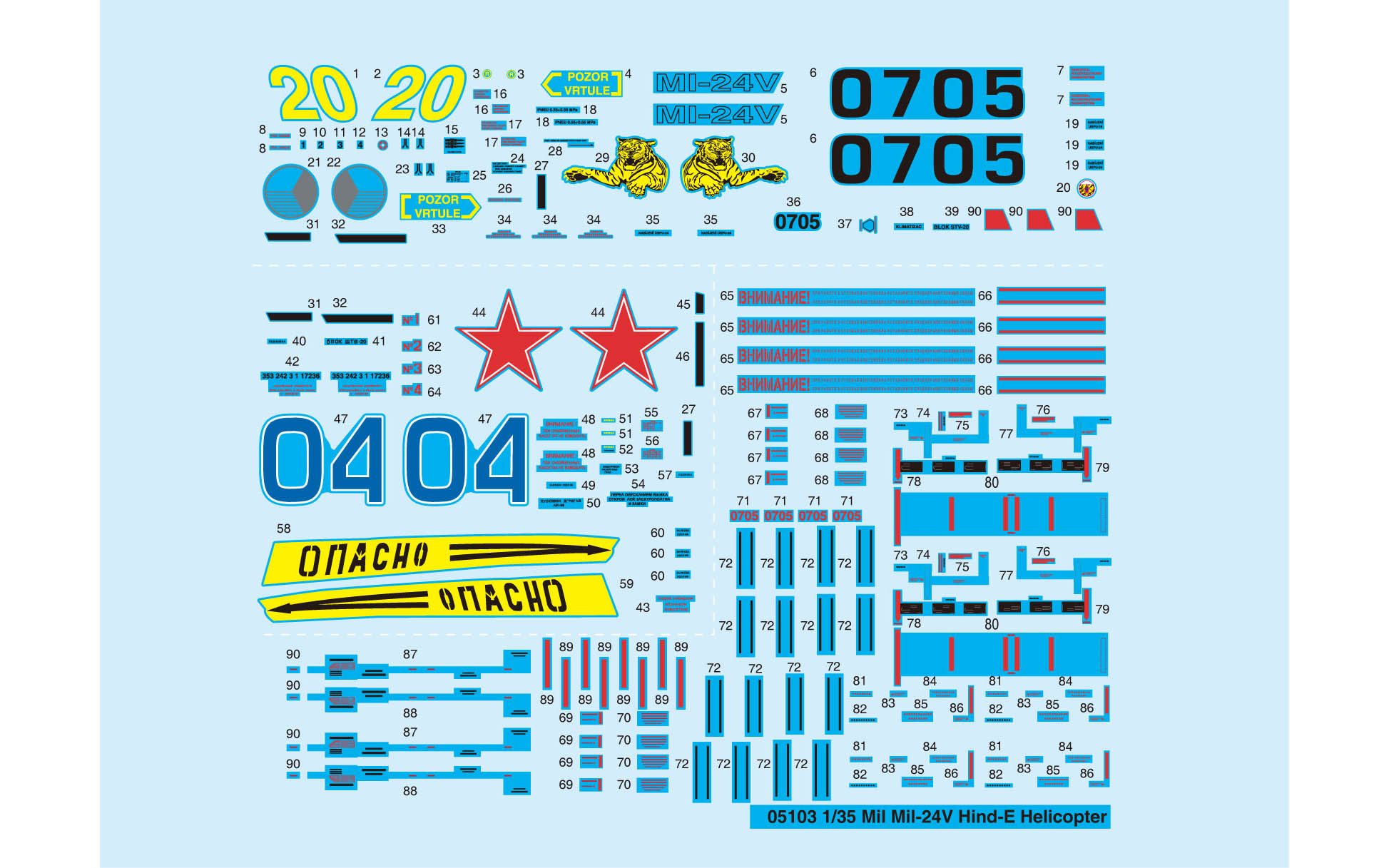 Mil Mi-24V Hind-E Helicopter - Trumpeter 05103 | kingshobby.com