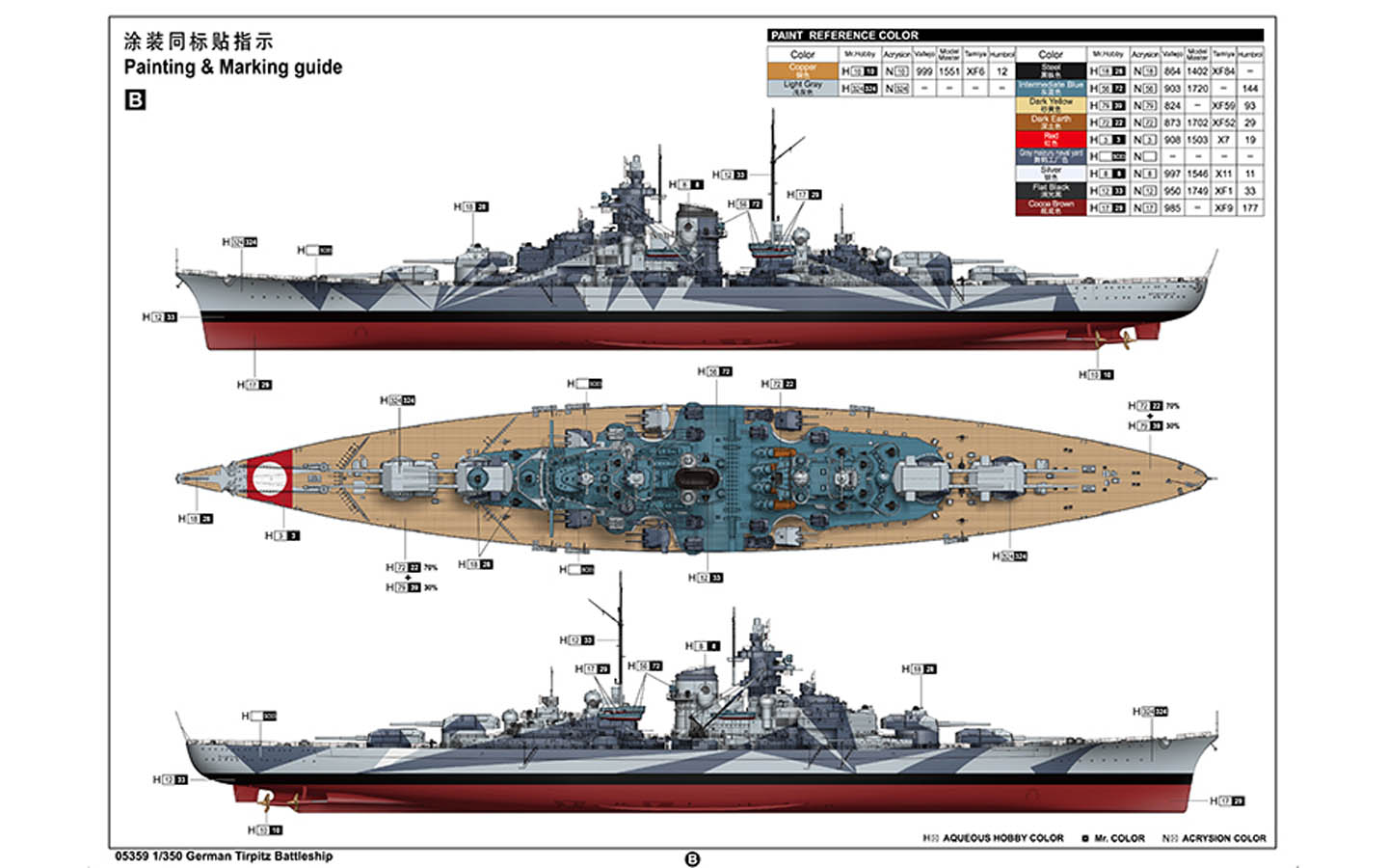 German Tirpitz Battleship - Trumpeter 05359 | kingshobby.com