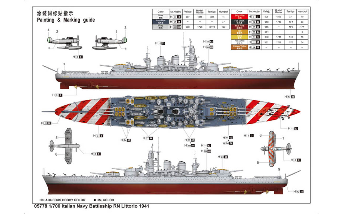 Italian Navy Battleship RN Littorio 1941 - Trumpeter 05778 | kingshobby.com