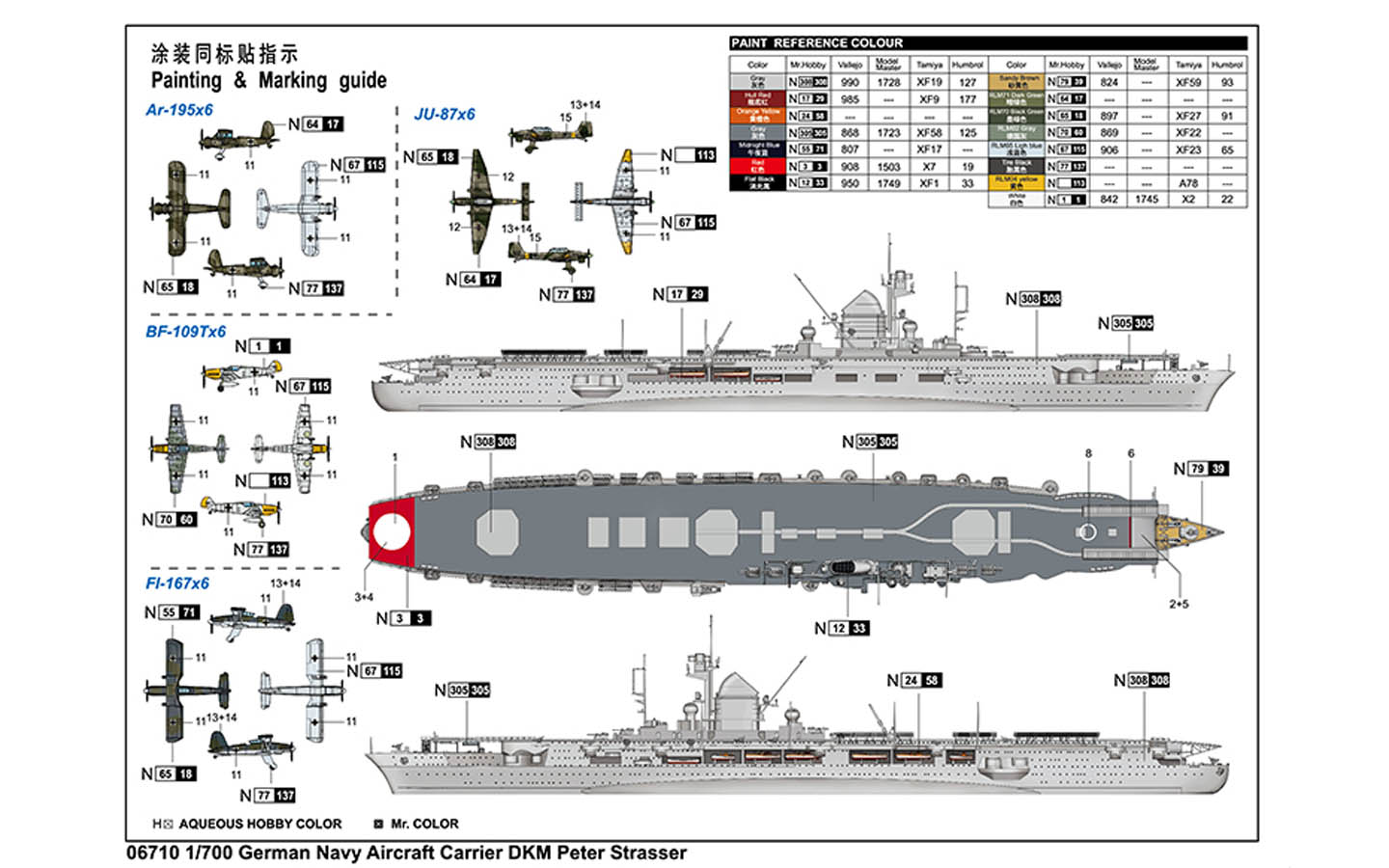 German Navy Aircraft Carrier DKM Peter Strasser - Trumpeter 06710 ...