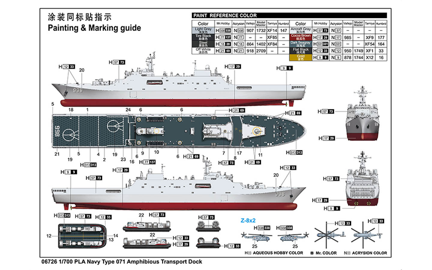 PLA Navy Type 071 Amphibious Transport Dock - Trumpeter 06726 ...