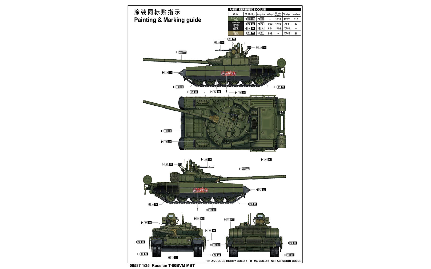 Russian T-80BVM MBT - Trumpeter 09587 | kingshobby.com