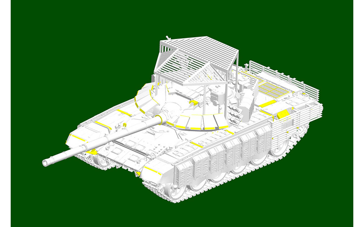 Russian T-72B3 with 4S24 Soft Case ERA and Grating Armour - Trumpeter ...