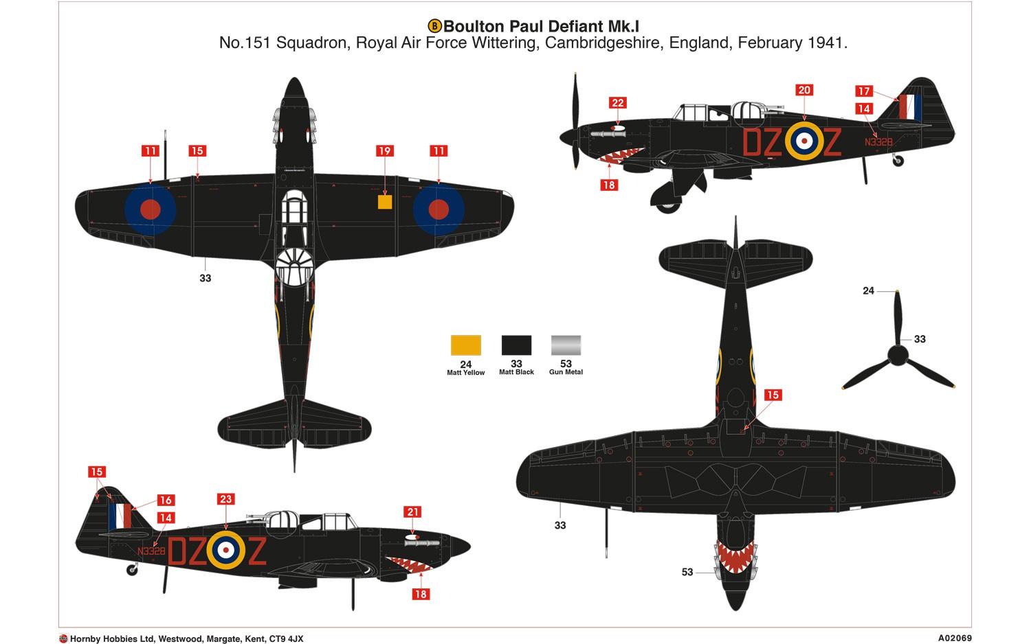Boulton Paul Defiant Mk.I - Airfix A02069 | kingshobby.com