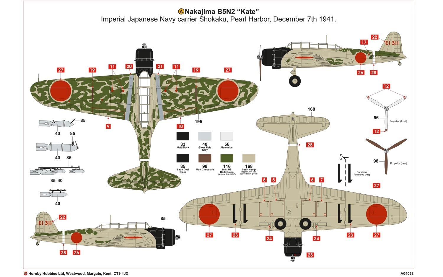 Nakajima B5N2 'Kate' - Airfix A04058 | kingshobby.com