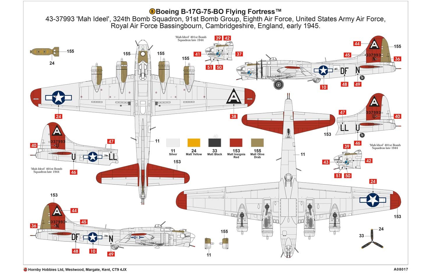 Boeing B-17G Flying Fortress - Airfix A08017 | kingshobby.com