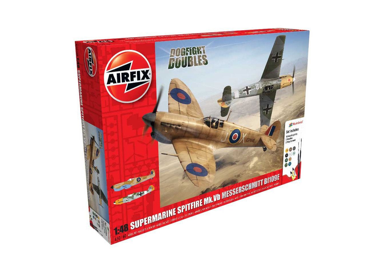 Supermarine Spitfire Mk.Vb Messerschmitt Bf109E - Dogfight Double Gift Set - Airfix A50160 ...