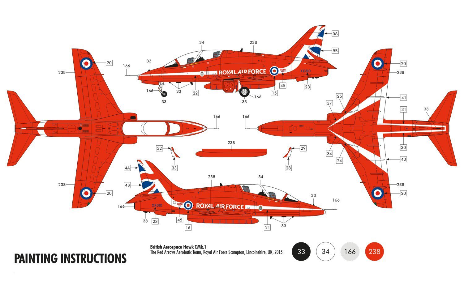 RAF Red Arrows Hawk 2015 Starter Set - Airfix A55202B | kingshobby.com