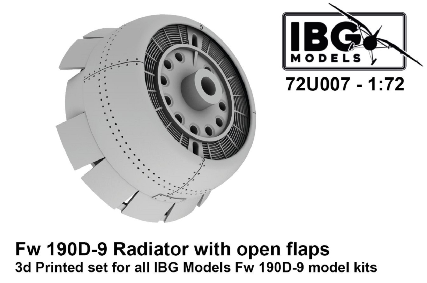 Fw 190D-9 Radiator with Open Flaps, 3D Printed Set - IBG 72U007 ...