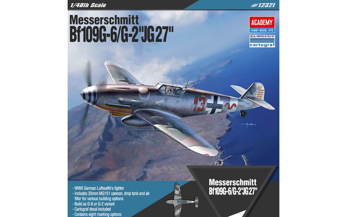 Messerschmitt Bf109 G-6/G-2, JG27 - Academy 12321 | kingshobby.com