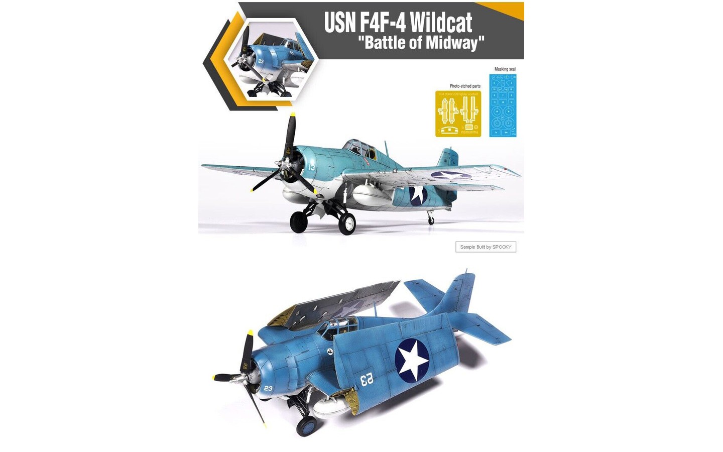 USN F4F-4, Battle of Midway - Academy 12355 | kingshobby.com