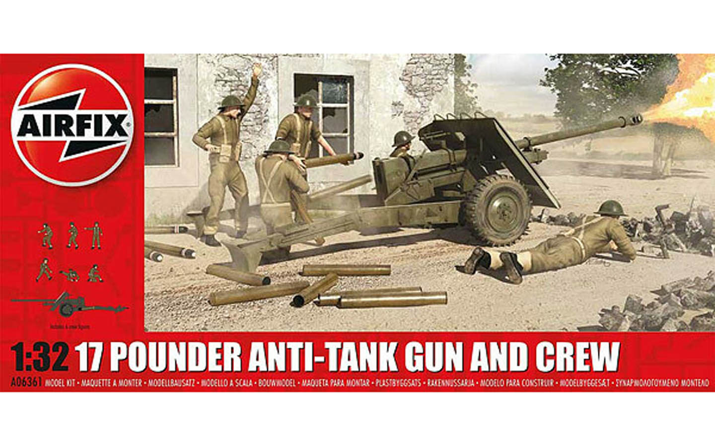 17 Pounder Anti-Tank Gun and Crew - Airfix A06361 | kingshobby.com