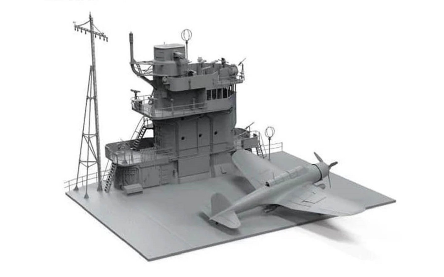 Akagi Bridge w/Flight Deck and Nakajima B5N2 Kate Combo - Border BSF001 ...