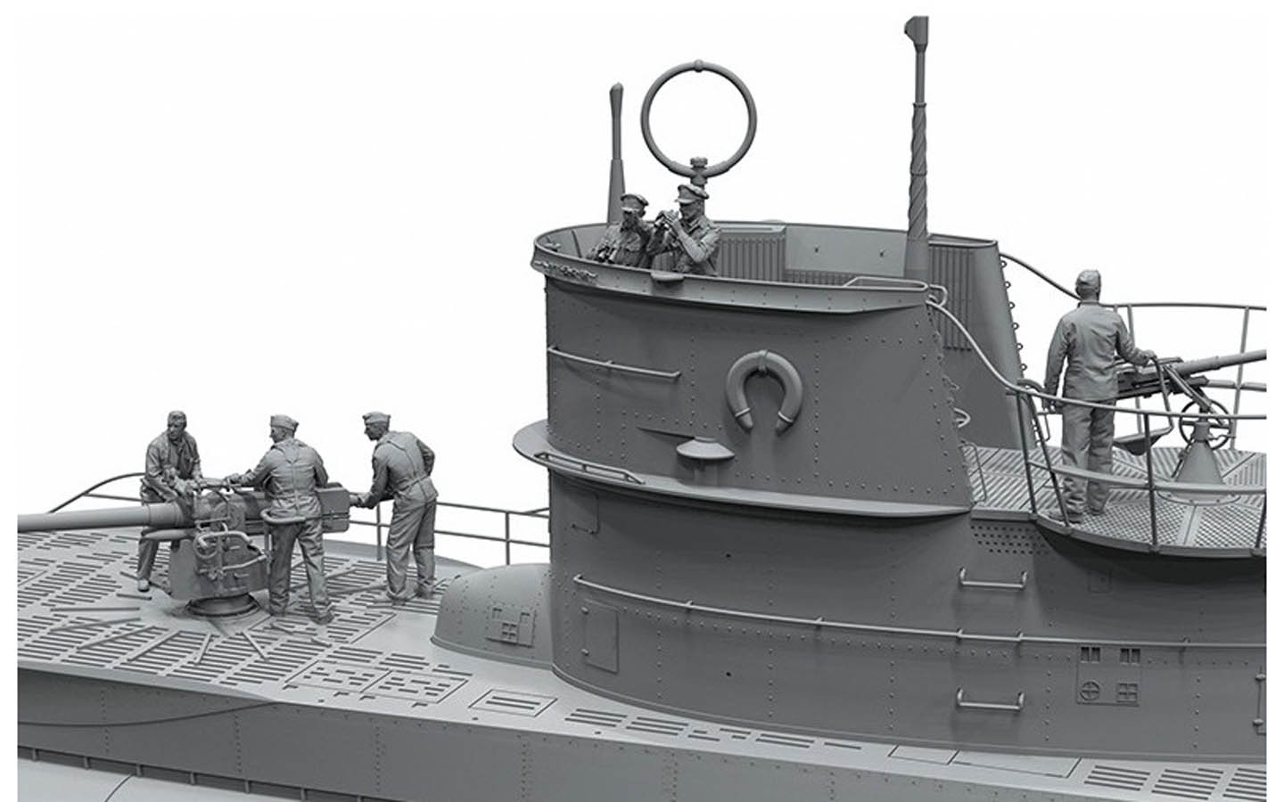 German Submariners & Commanders, In Action, 6 Resing Figures - Border ...