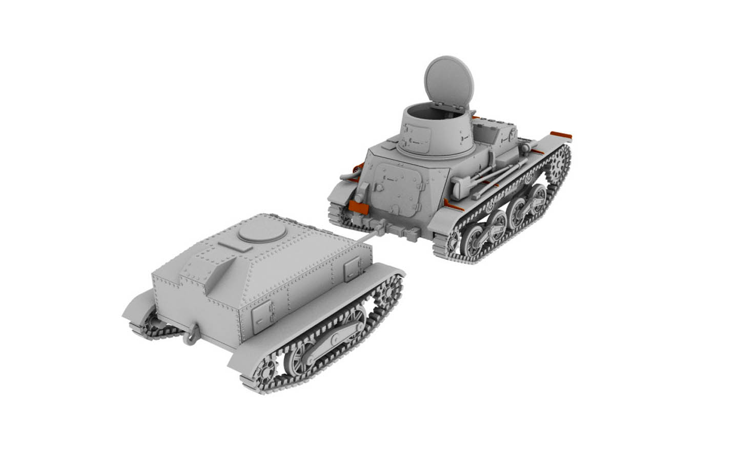 Type 94 Japanese Tankette with trailers - IBG 72045 | kingshobby.com