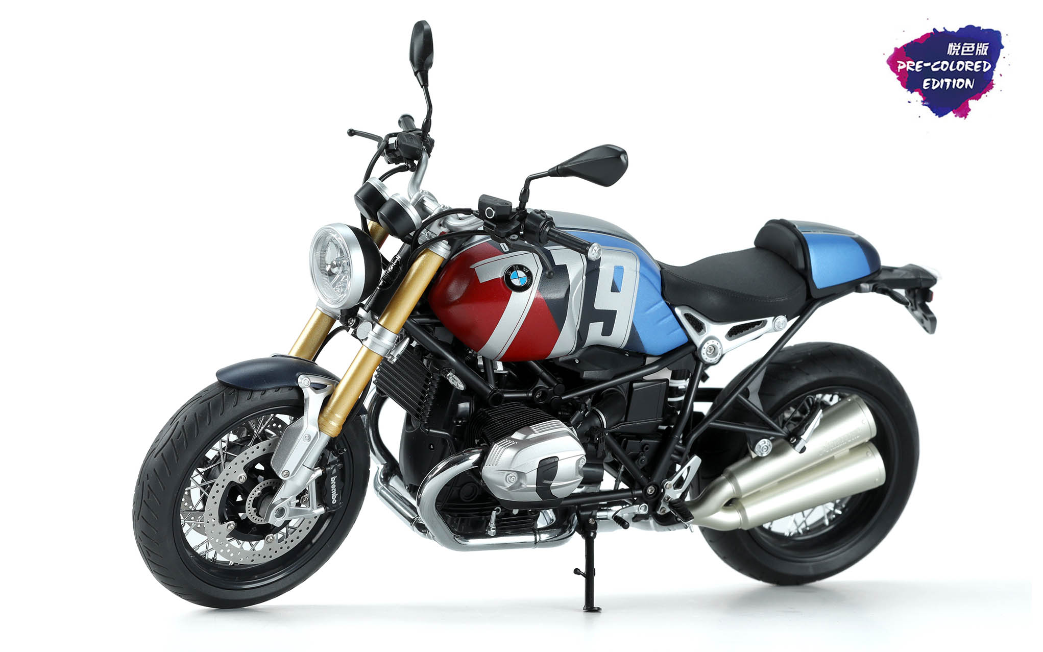 BMW R nineT, Option 719 Mars Red/ Cosmic Blue, Pre-colored - Meng MT ...