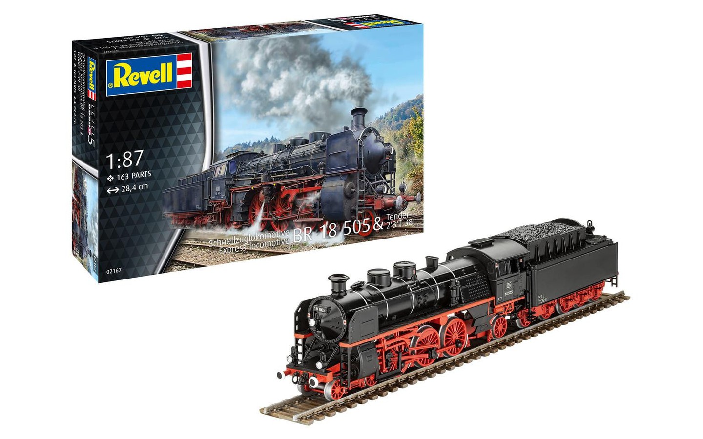 Express Locomotive BR 18 505 with Tender 2'3' T38 - Revell 02167 ...
