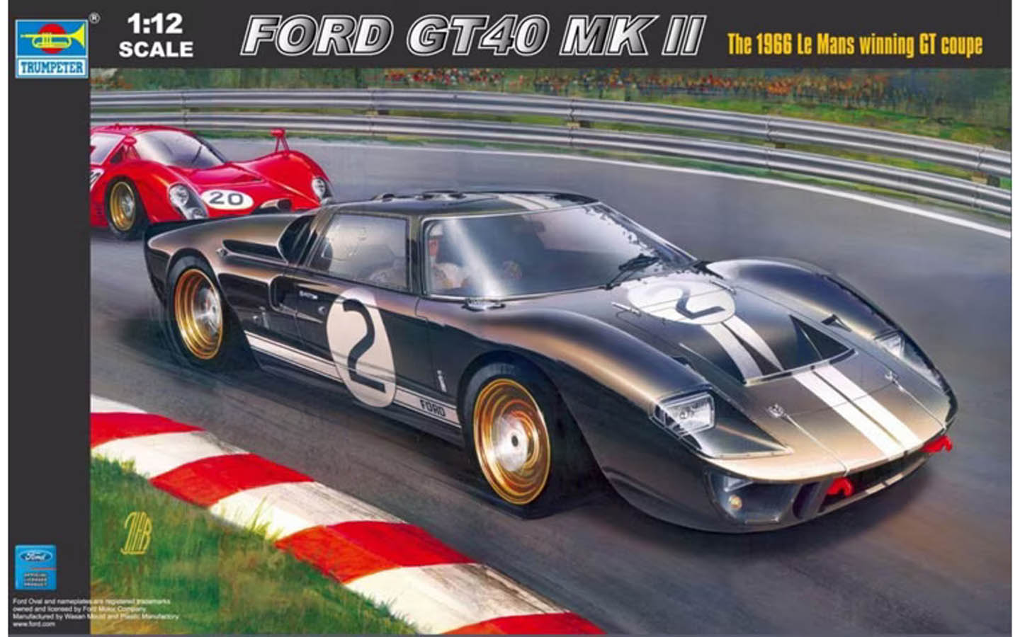 Ford GT40 Mk II, The 1966 Le Mans Winning GT Coupe - Trumpeter 05403 ...