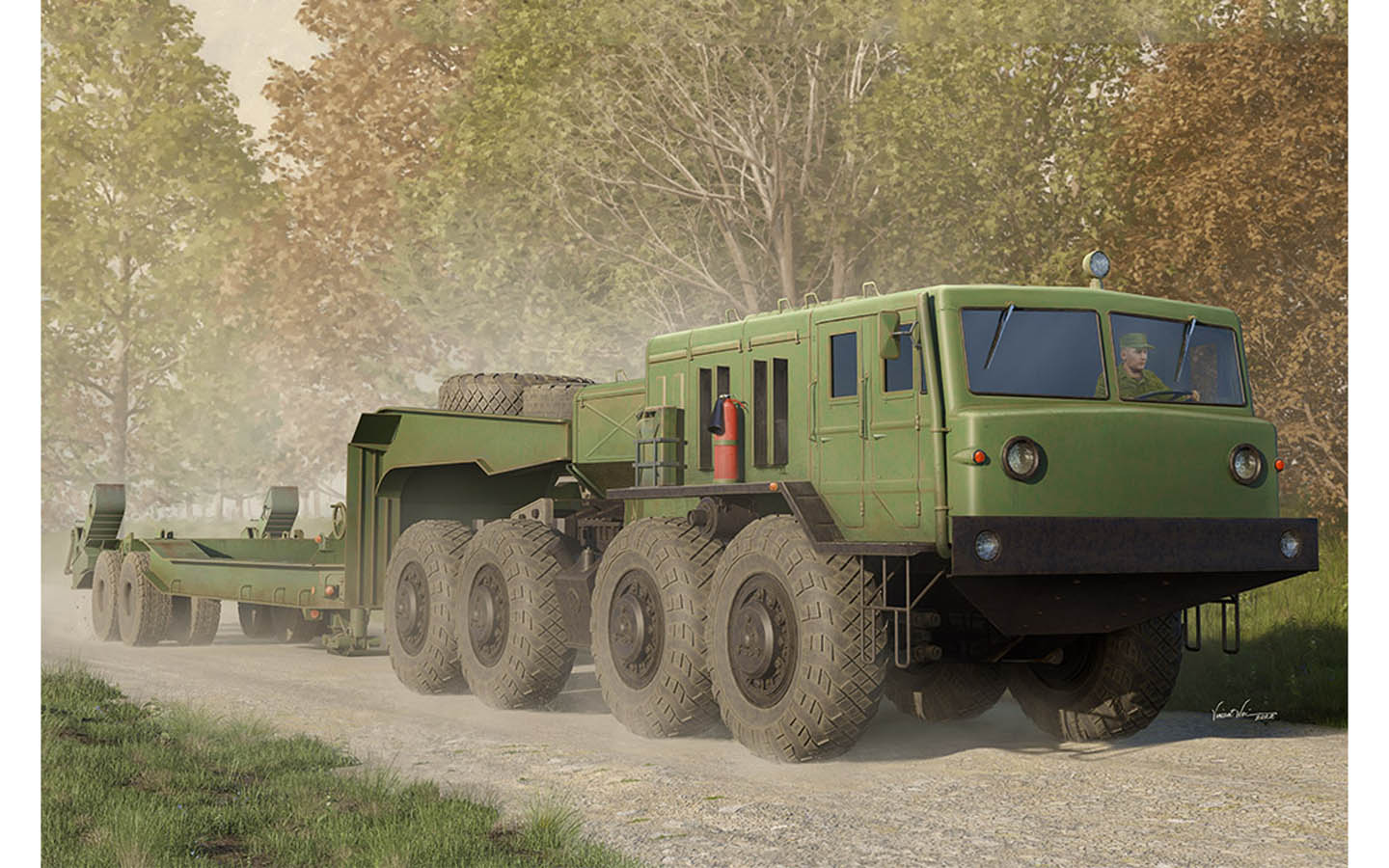 MAZ-545 Transporter with CHMZAP-5247G Semi-Trailer - Trumpeter 01089 ...