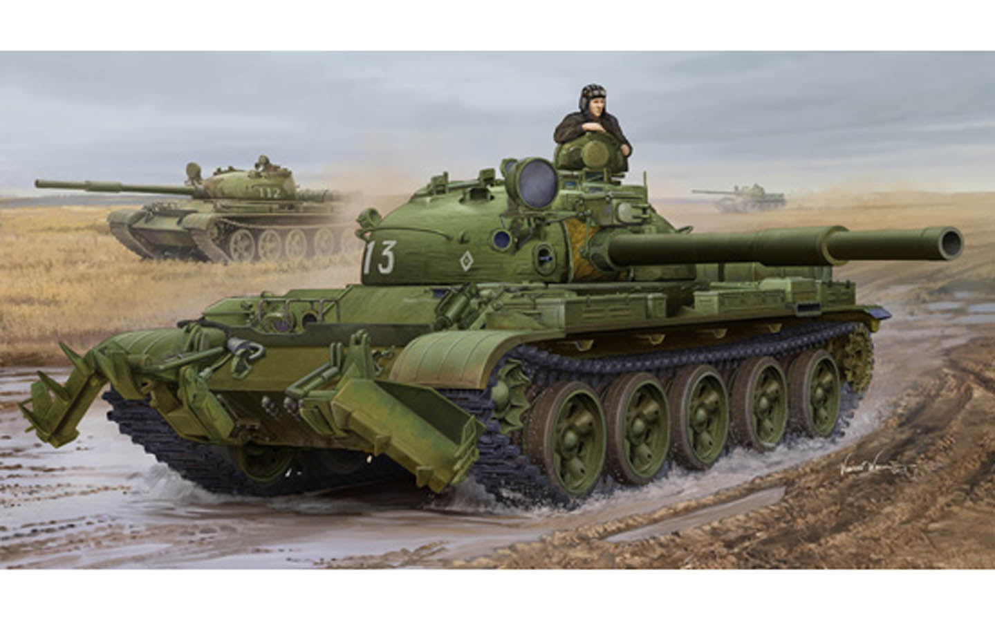 Russian T-62 Model 1975 with KMT-6 Mine Plow - Trumpeter 01550 ...