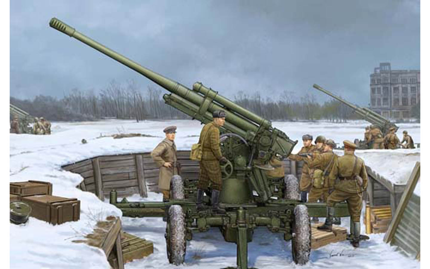 Soviet 52-K 85mm Air Defense Gun M1939 Early Version - Trumpeter 02341 | kingshobby.com