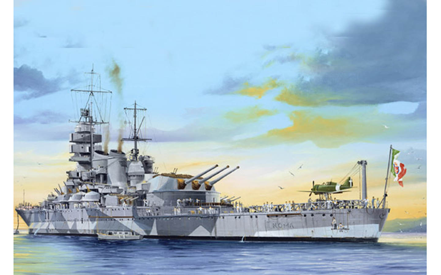 Italian Navy Battleship RN Roma - Trumpeter 05318 | kingshobby.com