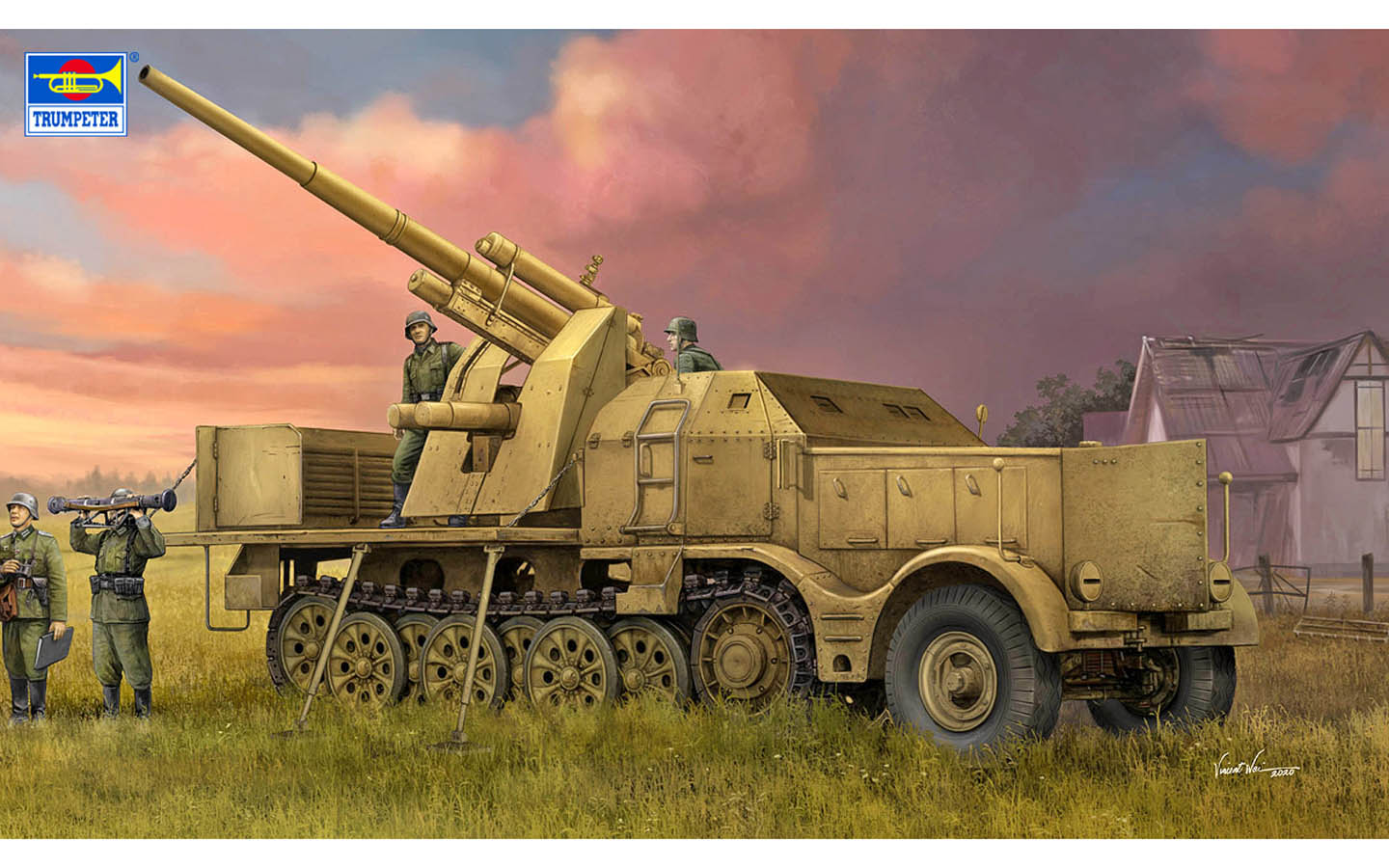 Schwerer Zugkraftwagen 18t with 8.8cm Flak - Trumpeter 09577 ...