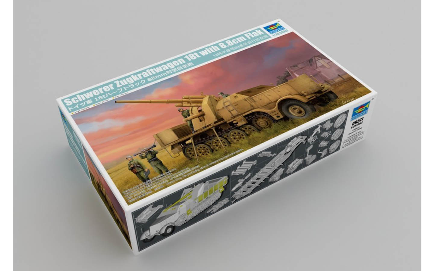 Schwerer Zugkraftwagen 18t with 8.8cm Flak - Trumpeter 09577 ...