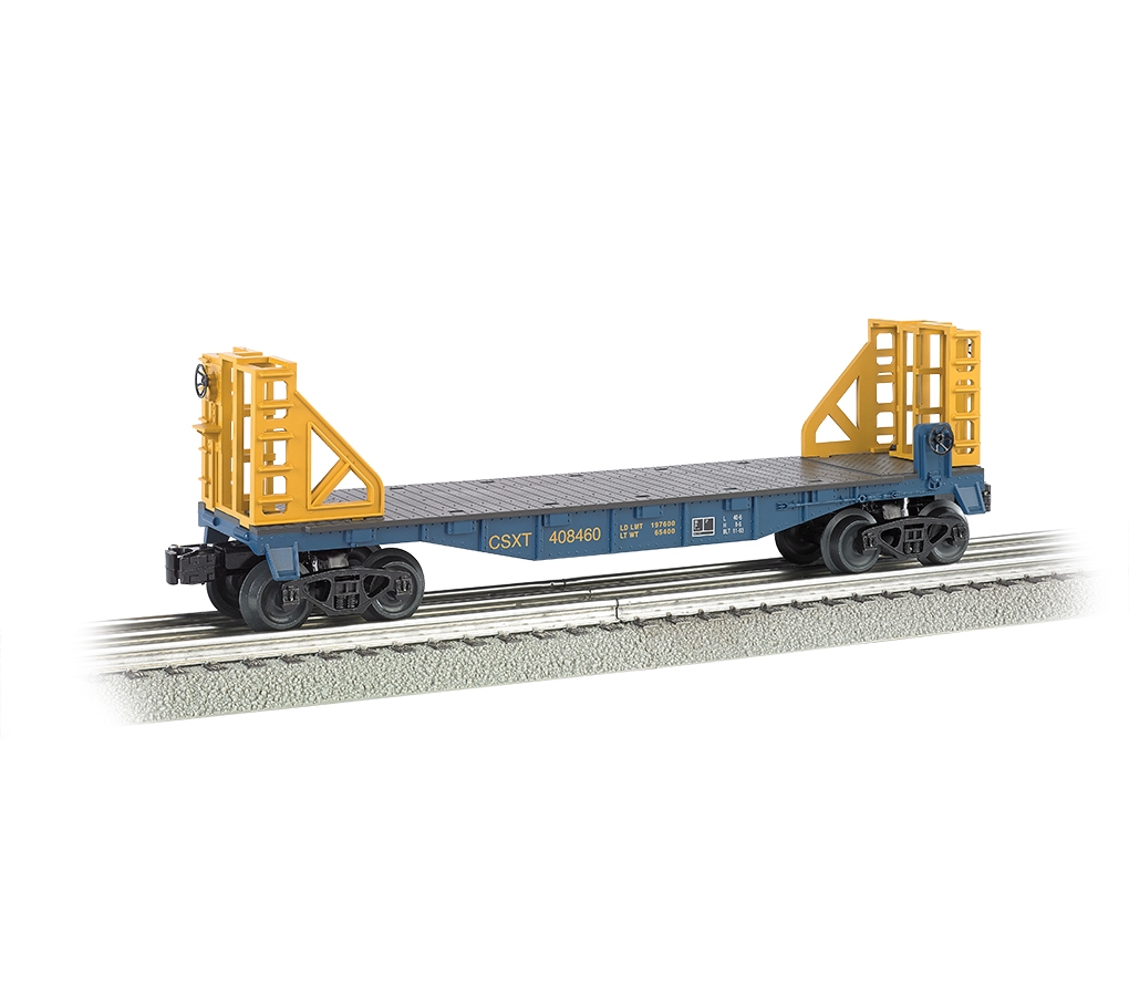 CSX - 40 ft Flat Car With Bulkhead Ends - Bachmann Trains 47509 ...