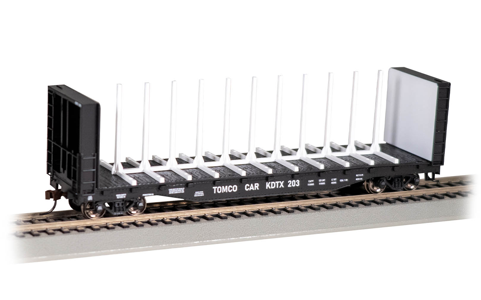 Tomco Car #203 - 52' Center-Beam Flatcar with Bulkheads - Bachmann ...