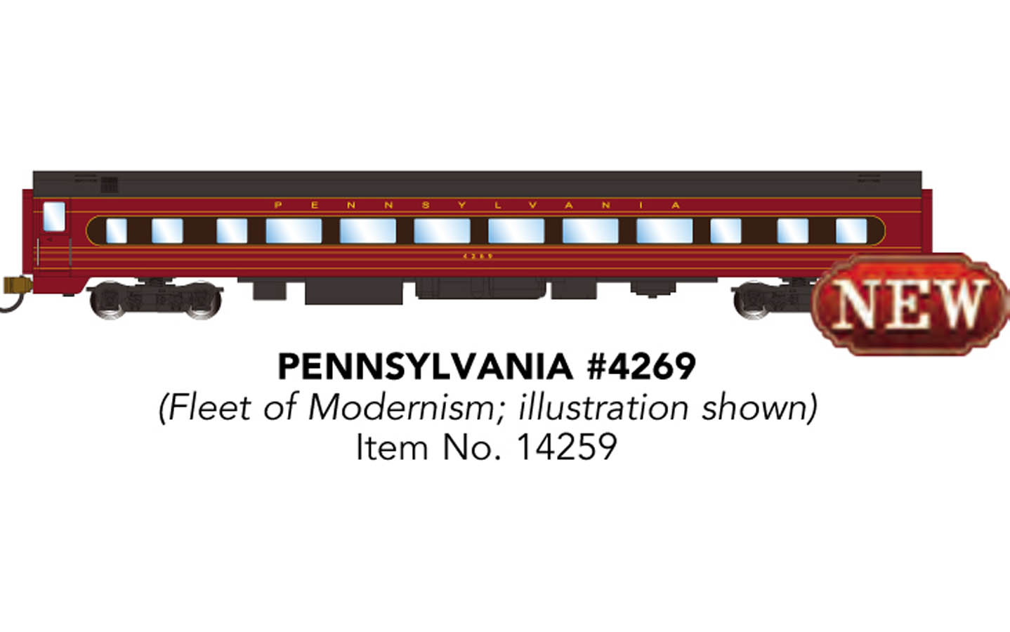 Pennsylvania #4269 - 85' Smooth-Side Coach Car with Interior Lighting ...