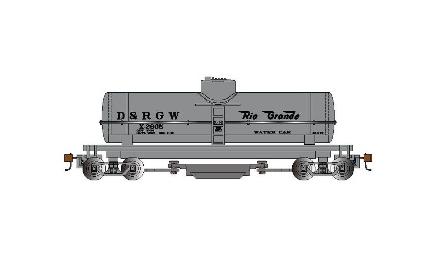 Rio Grande Water #X-2905 - Track-Cleaning Single-Dome Tank Car ...