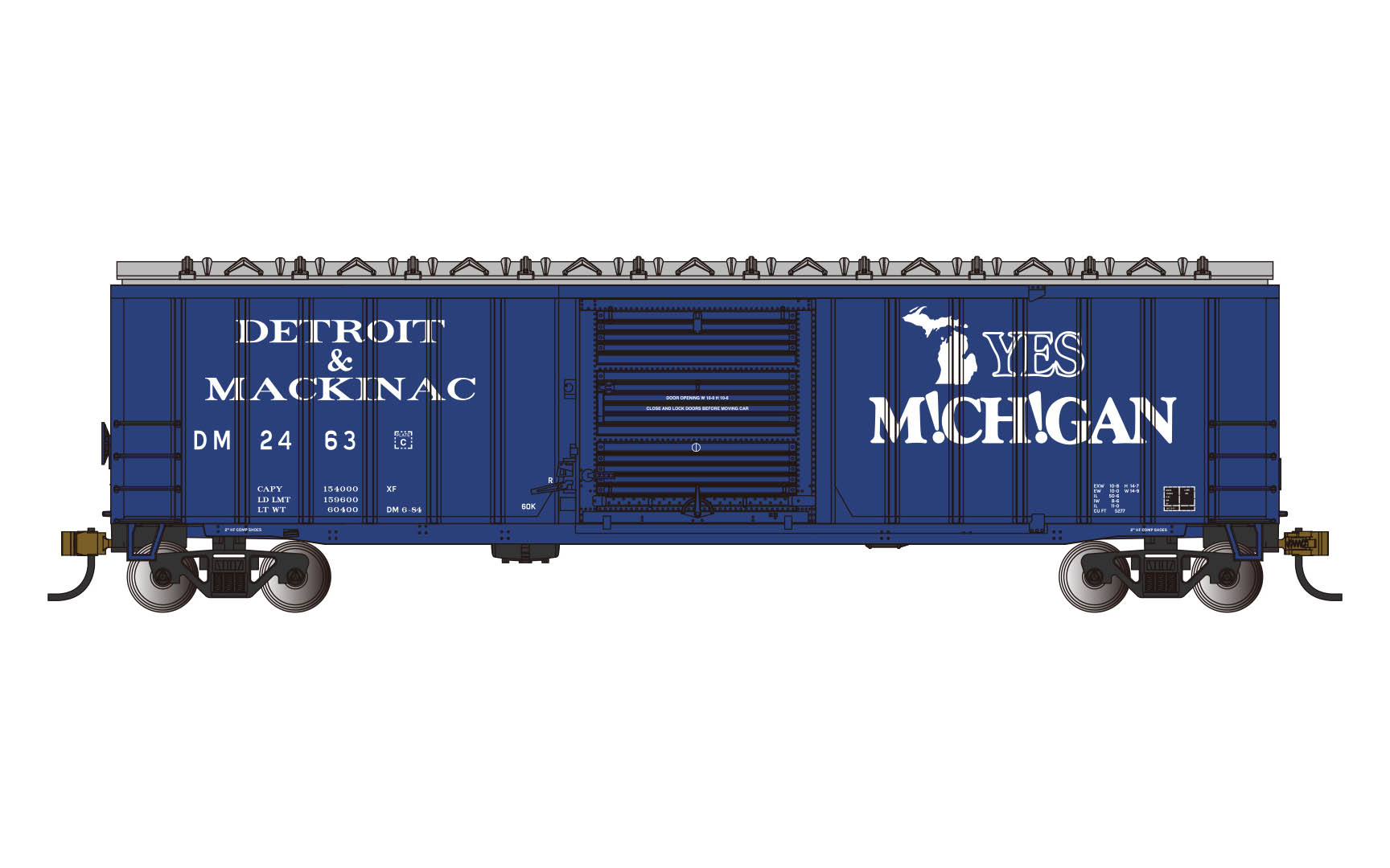 Detroit & Mackinac #2463 - ACF 50'6" Outside-Braced Sliding-Door Boxcar ...