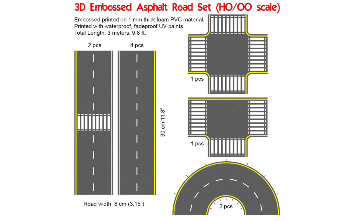 Asphalt Road Set - HO Scale - Bachmann Trains 39124 | kingshobby.com