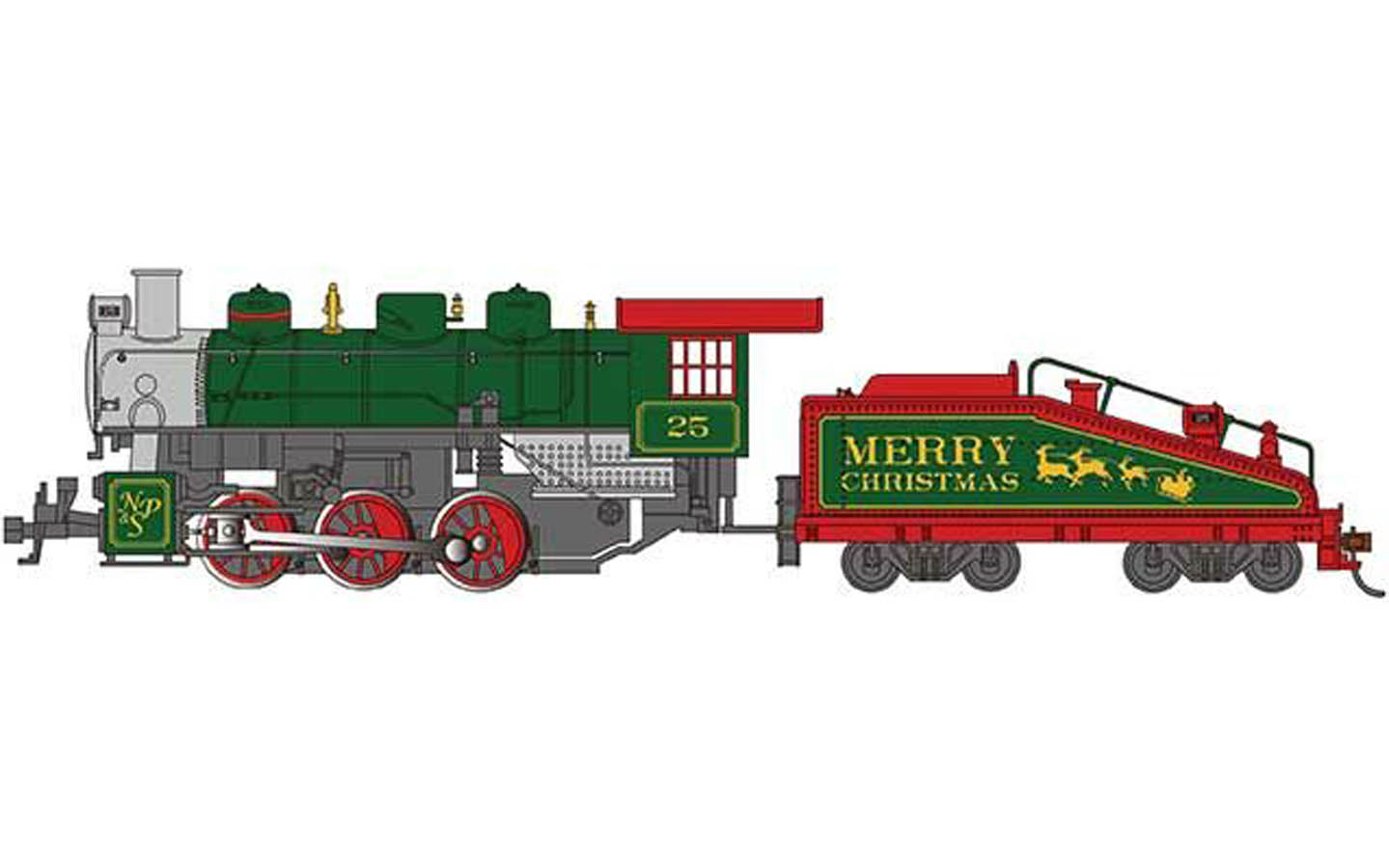 USRA 0-6-0 Switcher & Tender - NP&S #25 - Christmas - Bachmann Trains ...