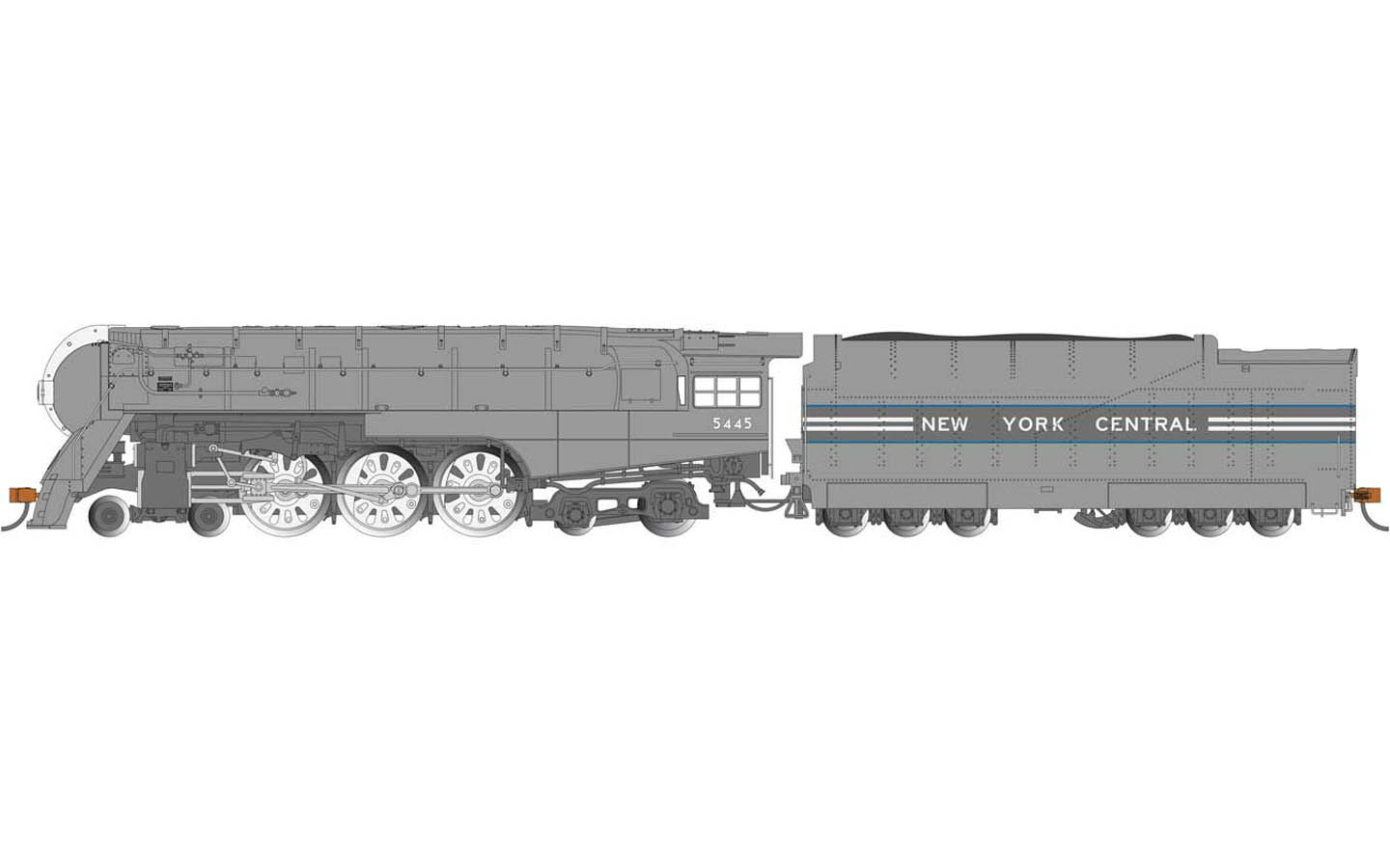 New York Central #5445, Dreyfuss Streamlined Hudson, TCS Wowsound DCC - Bachmann Trains 56601 ...