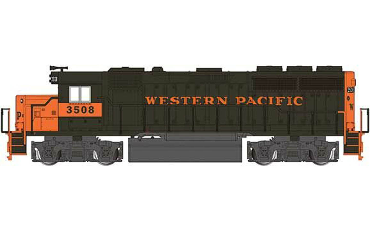 EMD GP40 with All-Wheel Drive (DCC Ready) - Western Pacific #3508 - Bachmann Trains 63541 ...