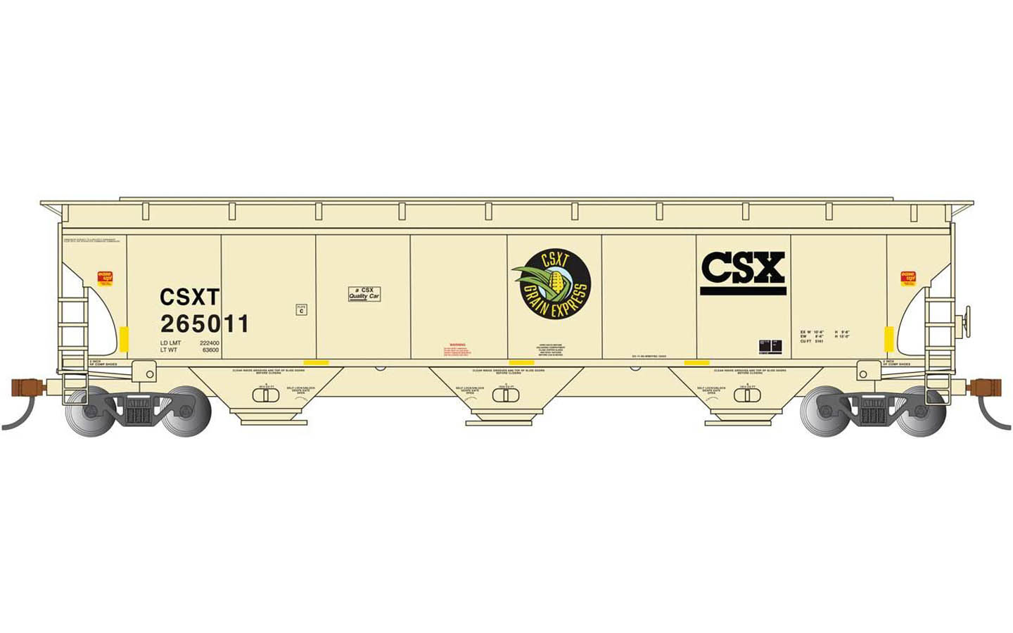 CSX #265044, Grain Express, Trinity 5161 3-Bay Covered Hopper ...