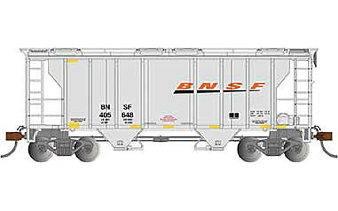 PS-2 Two-bay Covered Hopper - Late Version - BNSF #405648 - Gray - Bachmann Trains 73506 ...