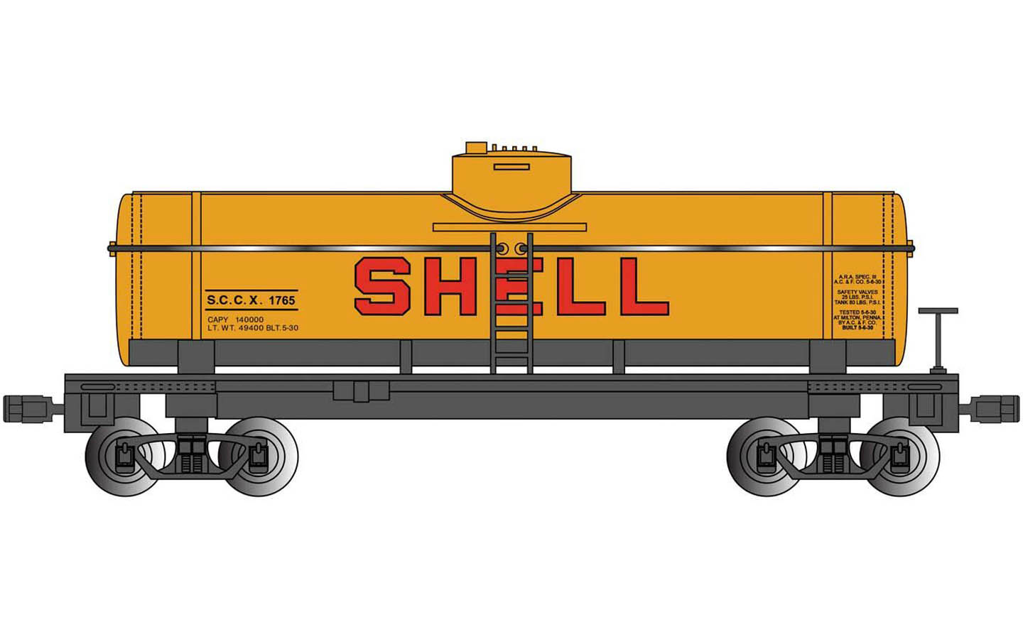 Shell #1765, Single-Dome Tank Car - Bachmann Trains 95001 | kingshobby.com