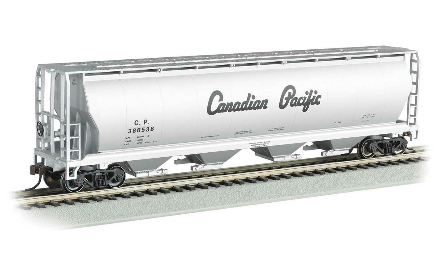 Canadian 4-bay Cylindrical Grain Hopper - Canadian Pacific #386538 ...