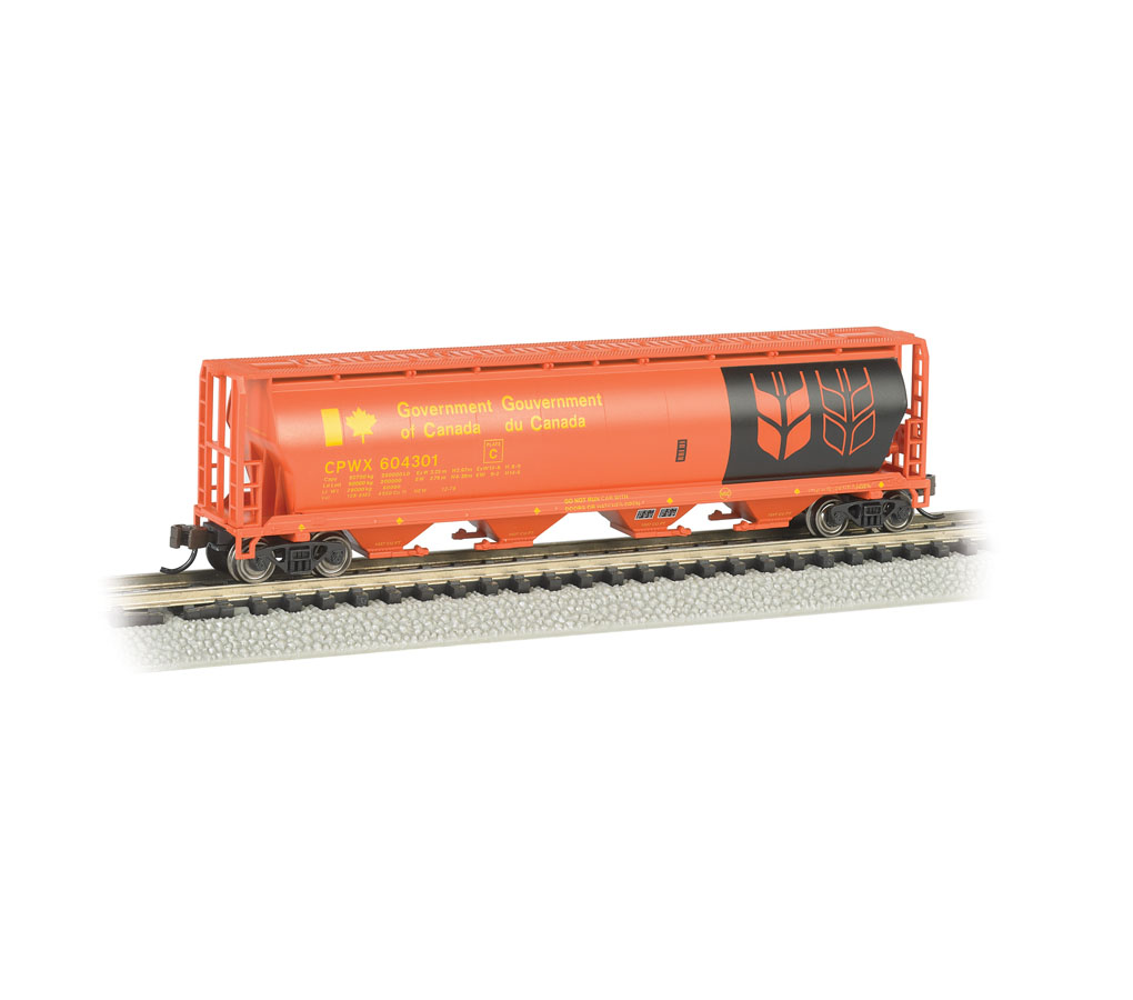 Government Of Canada - Red - 4 Bay Cylindrical Grain Hopper - N Scale ...
