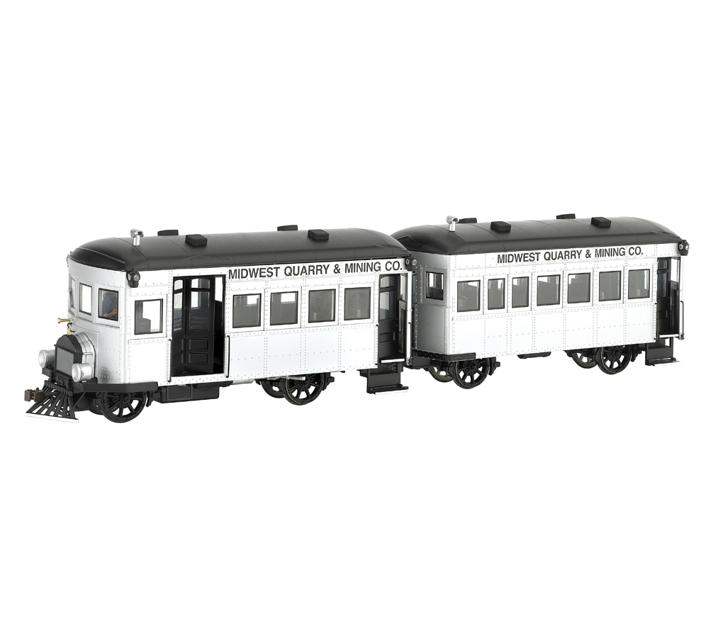 Midwest Quarry and Mining Co Rail Bus and Trailer - DCC - Bachmann ...