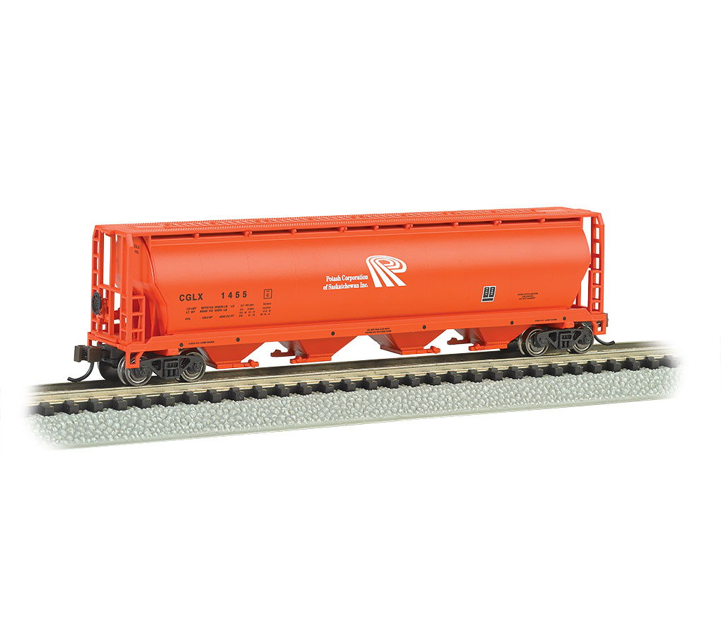 Potash - 4 Bay Cylindrical Grain Hopper - Bachmann Trains 19156 ...
