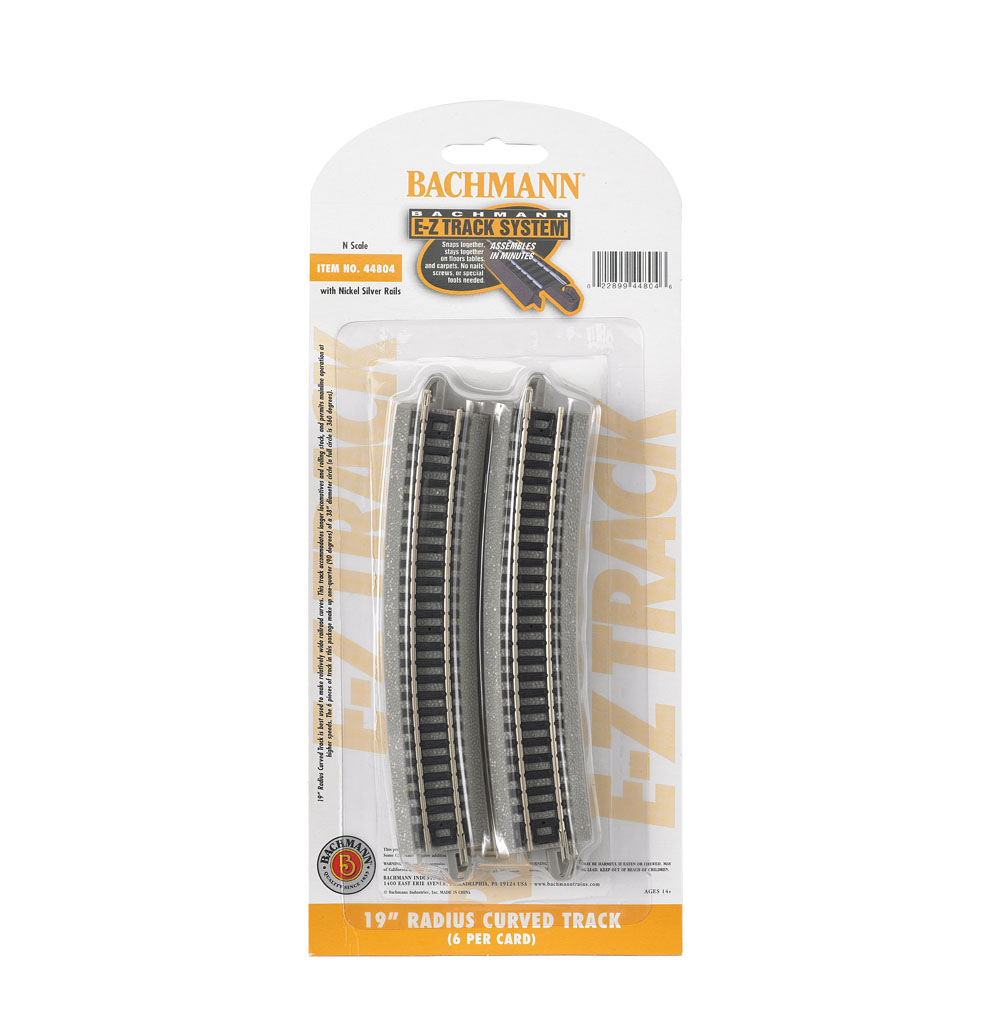 Track - Radius Curved - 19 inch - N Scale - Bachmann Trains 44804 ...