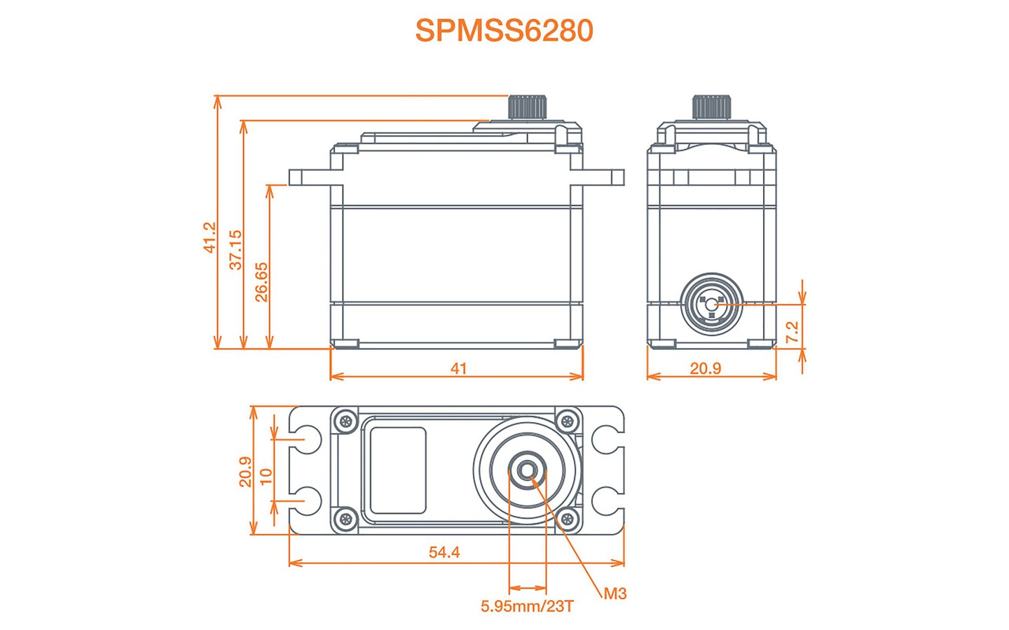 S6280 Standard Digital HV Ultra Torque High Speed Waterproof Metal Gear ...
